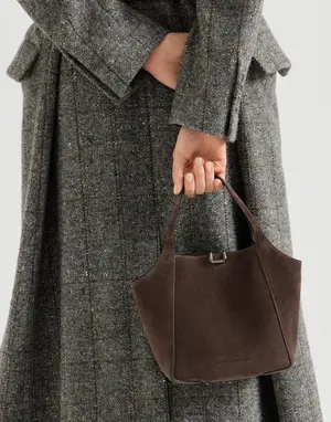 Brunello Cucinelli Sartorial Small Bucket Bag In Suede