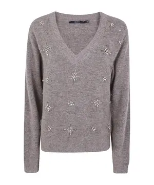 Seventy V-neck Jumper - Brown