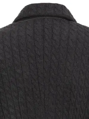 Brunello Cucinelli Double-breasted Cashmere Cable-knit Blazer
