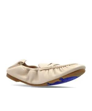 Burberry Logo Plaque Ruched Ballet Flats - Light Brown