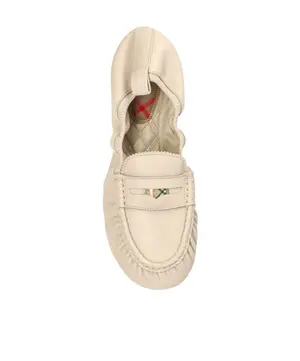 Burberry Logo Plaque Ruched Ballet Flats - Light Brown