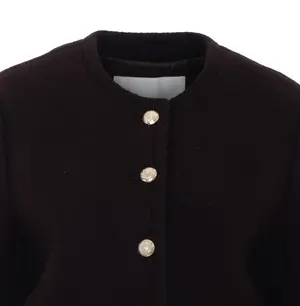 DUNST Cropped Tweed Jacket - Brown