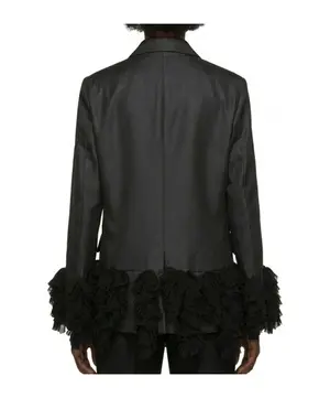 Comme Des Garçons Single-breasted Ruffle-detail Jacket