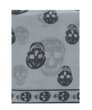 Alexander McQueen Skull Printed Fringed Edge Scarf