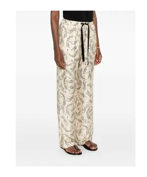 FORTE_FORTE Leopard-print Drawstring Palazzo Pants