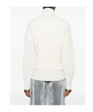 FORTE_FORTE Ribbed-knit Half-zip Sweater
