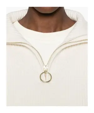 FORTE_FORTE Ribbed-knit Half-zip Sweater