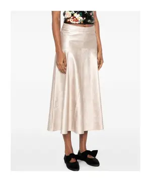 FORTE_FORTE Metallic-effect Panelled Midi Skirt