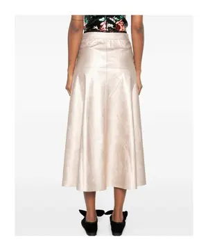 FORTE_FORTE Metallic-effect Panelled Midi Skirt