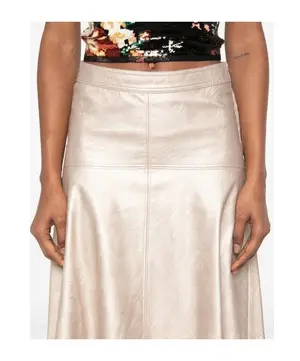 FORTE_FORTE Metallic-effect Panelled Midi Skirt