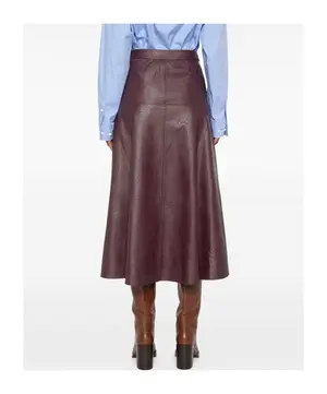 FORTE_FORTE Panelled A-line Midi Skirt