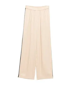 FORTE_FORTE Side-stripe Wide-leg Trousers - Ivory