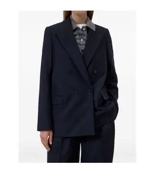 Closed Double-breasted Long-sleeve Blazer