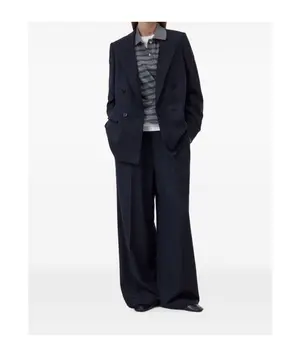 Closed Double-breasted Long-sleeve Blazer