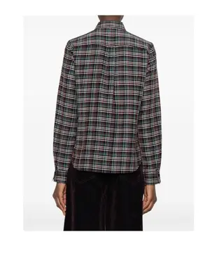 FORTE_FORTE Ruffled-trim Tartan-print Shirt - Multi-color