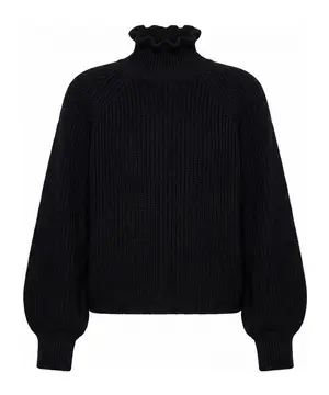 Max Mara Pontile Ruffled Turtleneck Knitted Jumper