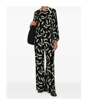 FORTE_FORTE Leopard-print Velvet-effect Trousers