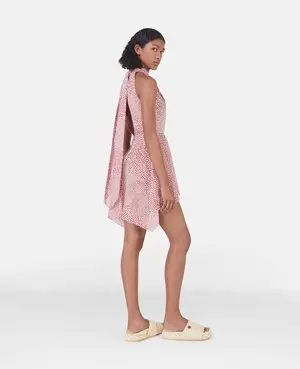 Stella McCartney Heart Printed Neck-lacing Mini Dress
