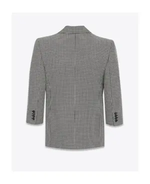 Saint Laurent Grid-print Wool Blazer