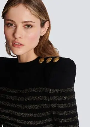 Balmain Striped Lurex Jersey Dress