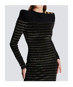 Balmain Striped Lurex Jersey Dress