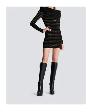 Balmain Striped Lurex Jersey Dress