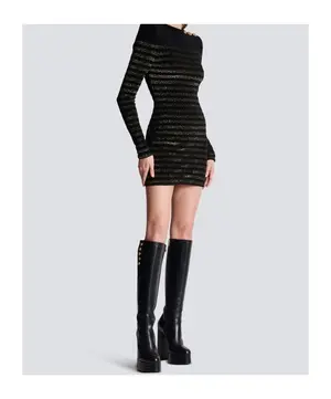 Balmain Striped Lurex Jersey Dress
