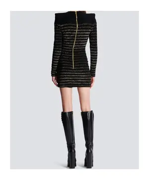 Balmain Striped Lurex Jersey Dress