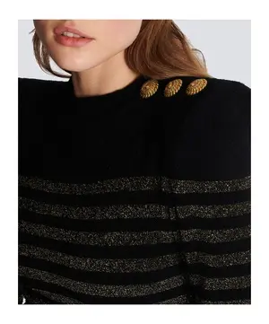 Balmain Striped Lurex Jersey Dress