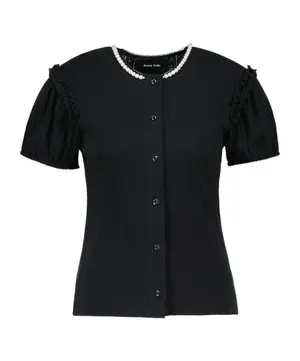 Simone Rocha Pointelle Puff Sleeve Cardigan