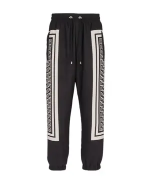 Balmain Monogrammed Scarf Joggers - Black