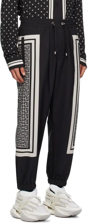 Balmain Monogrammed Scarf Joggers