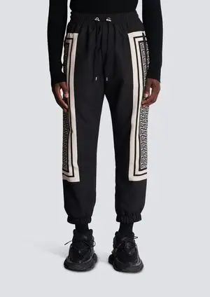 Balmain Monogrammed Scarf Joggers