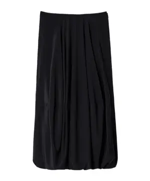 LEMAIRE Balloon Skirt In Silk Crepe De Chine - Black