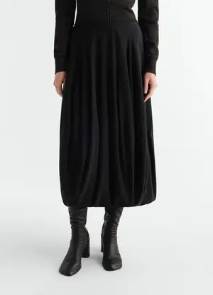 LEMAIRE Balloon Skirt In Silk Crepe De Chine - Black
