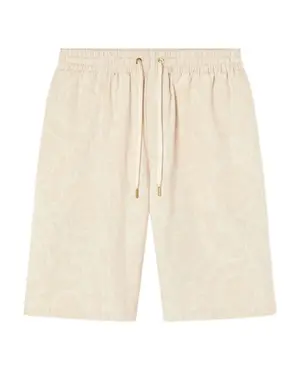 Versace Barocco Silhouette-jacquard Drawstring Shorts - Nude