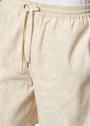Versace Barocco Silhouette-jacquard Drawstring Shorts