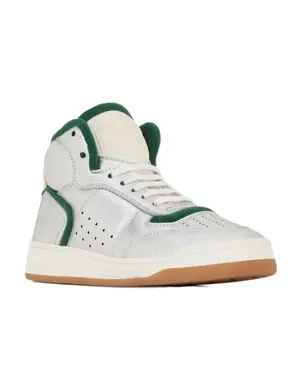 Saint Laurent Sl/80 Metallic Effect Mid-top Sneakers