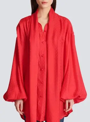 Balmain Monogram-jacquard Button-up Shirt