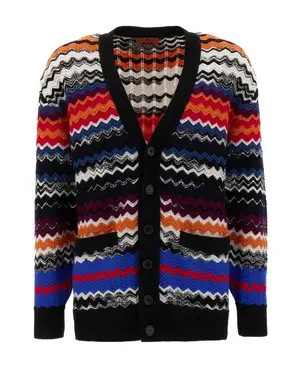 Missoni Zig-zag Knitted Button-up Cardigan