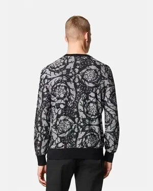 Versace Baroque Motif Crewneck Knitted Jumper