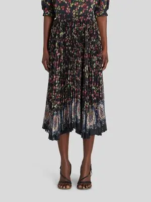 Etro Pleated Georgette Skirt