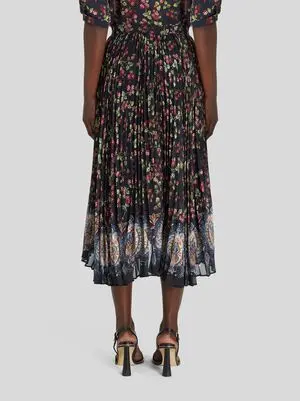 Etro Pleated Georgette Skirt