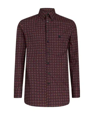 Etro Tie Print Shirt With Logo - Black