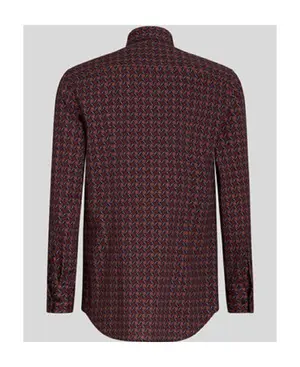 Etro Tie Print Shirt With Logo - Black