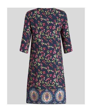 Etro Graphic Print Round Neck Midi Dress - Black