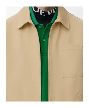 Loewe Logo Embroidered Drawstring Zip-up Jacket