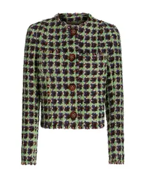 ETRO BOUCLÉ JACKET WITH FLORAL BUTTONS