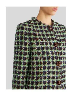 Etro Bouclé Jacket With Floral Buttons