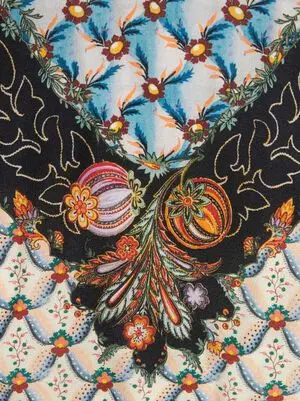 Etro Floral Print Wrap Midi Dress